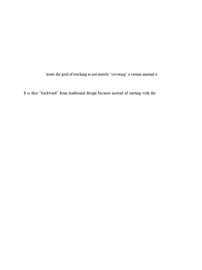 The Principles of Backward Design SHARED | PDF | Educational Assessment ...