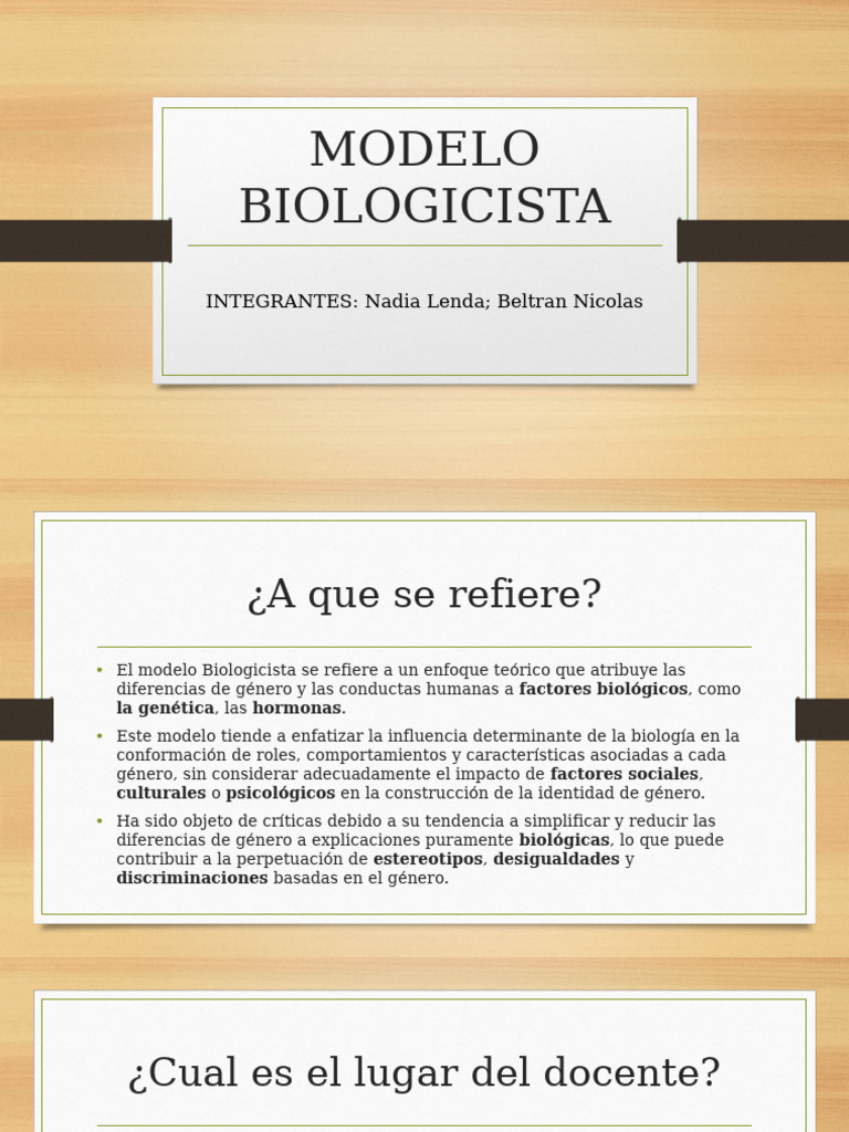 Modelo Biologicista | PDF | Género | Estudios de género