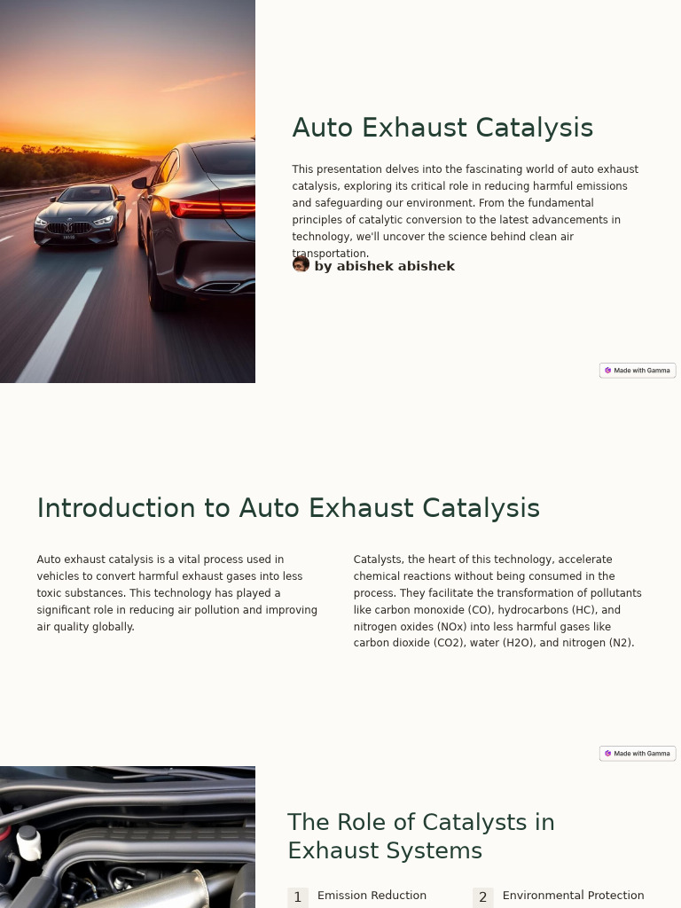 Auto Exhaust Catalysis Explained | PDF | Exhaust Gas | Catalysis