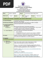 GEMDAS Lesson Plan for Grade 7 Math | PDF | Mathematics | Learning