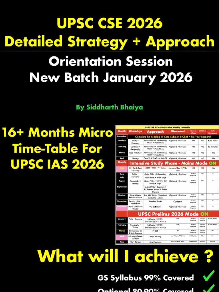 UPSC CSE 2026: Comprehensive Study Plan | PDF