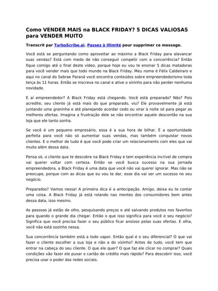 Como Vender Mais Na Black Friday_ ?5 Dicas Valiosas Para Vender Muito | PDF | Black Friday ...