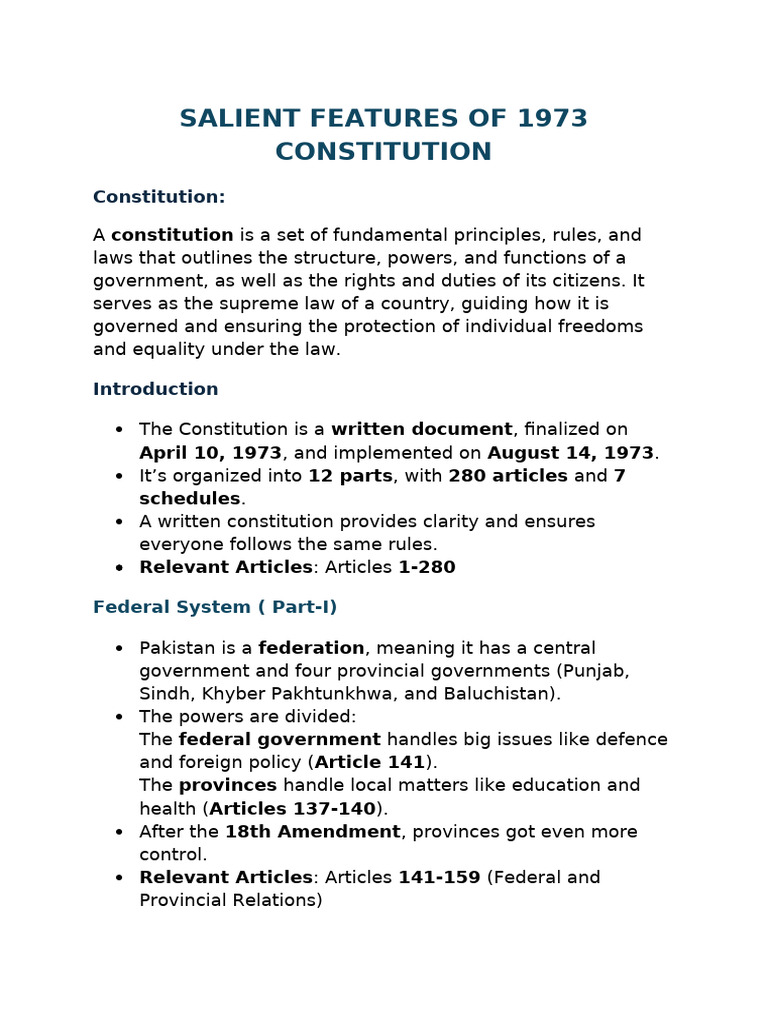 Constitution 1973 | PDF | Constitution | Legal Documents