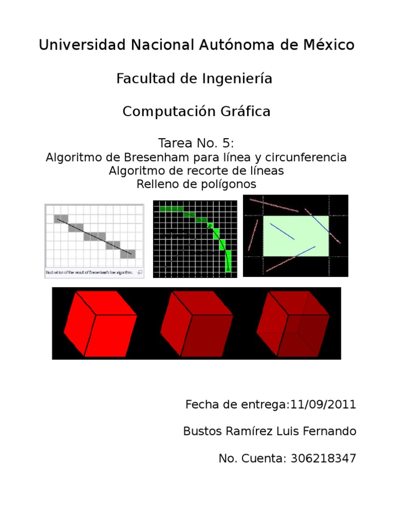 Algoritmos fundamentales de gráficos por computadora: Algoritmo de Bresenham para línea y ...