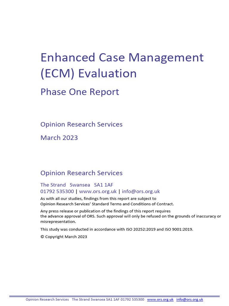 ECM Evaluation Phase One Report | PDF | Child Abuse | Evaluation