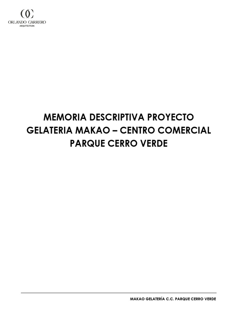 Memoria Descriptiva Makao Cerro Verde | PDF