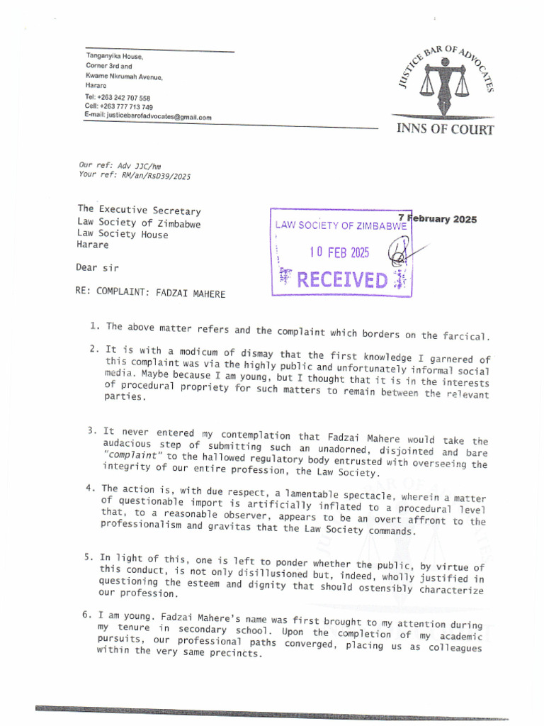 Scanned Complaint-Fadzai Mahere | PDF