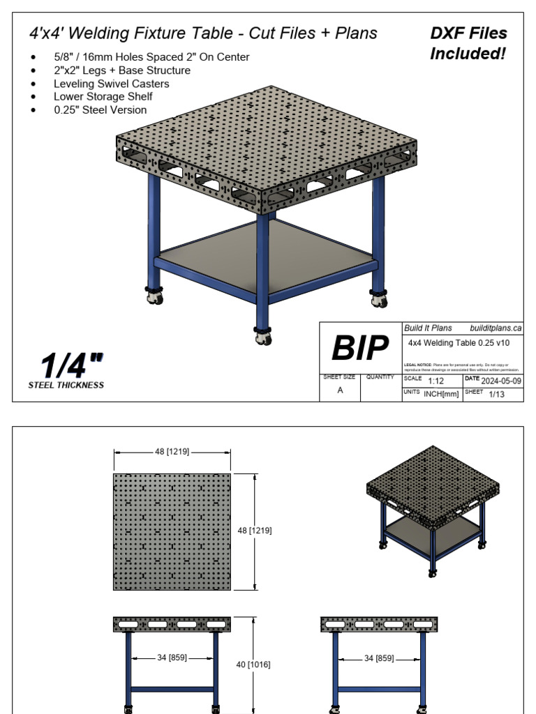 4x4 Welding Table Build Plans | PDF