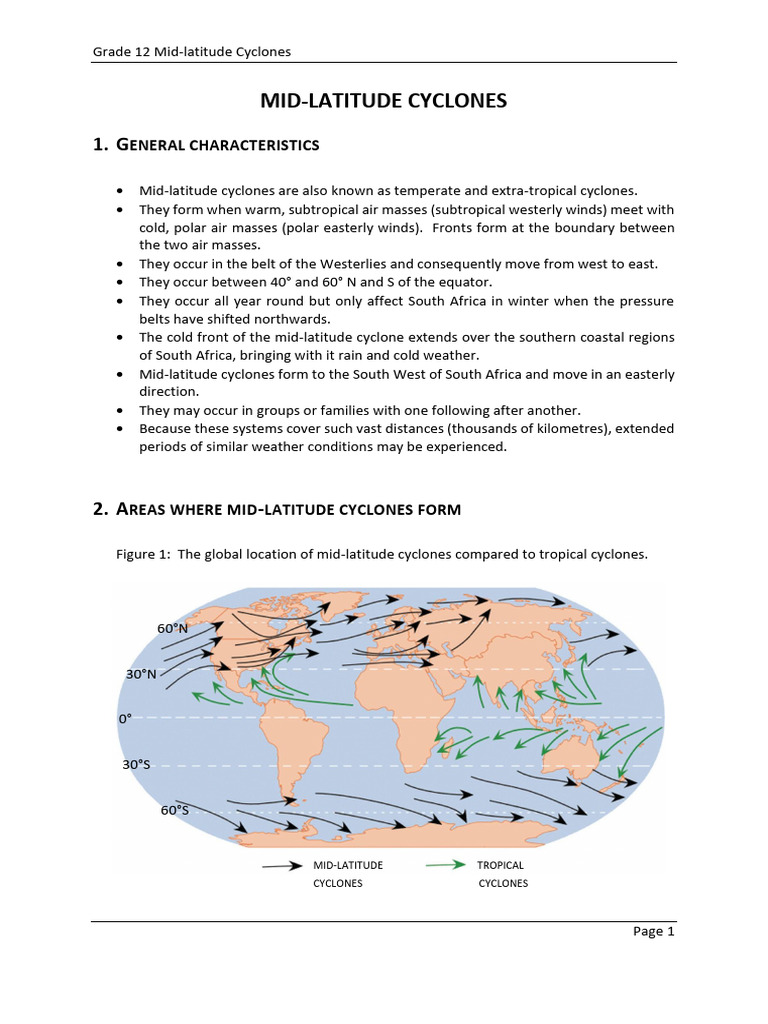 Grade 12 Mid-Latitude Cyclone Overview | PDF | Cyclone | Atmospheric ...