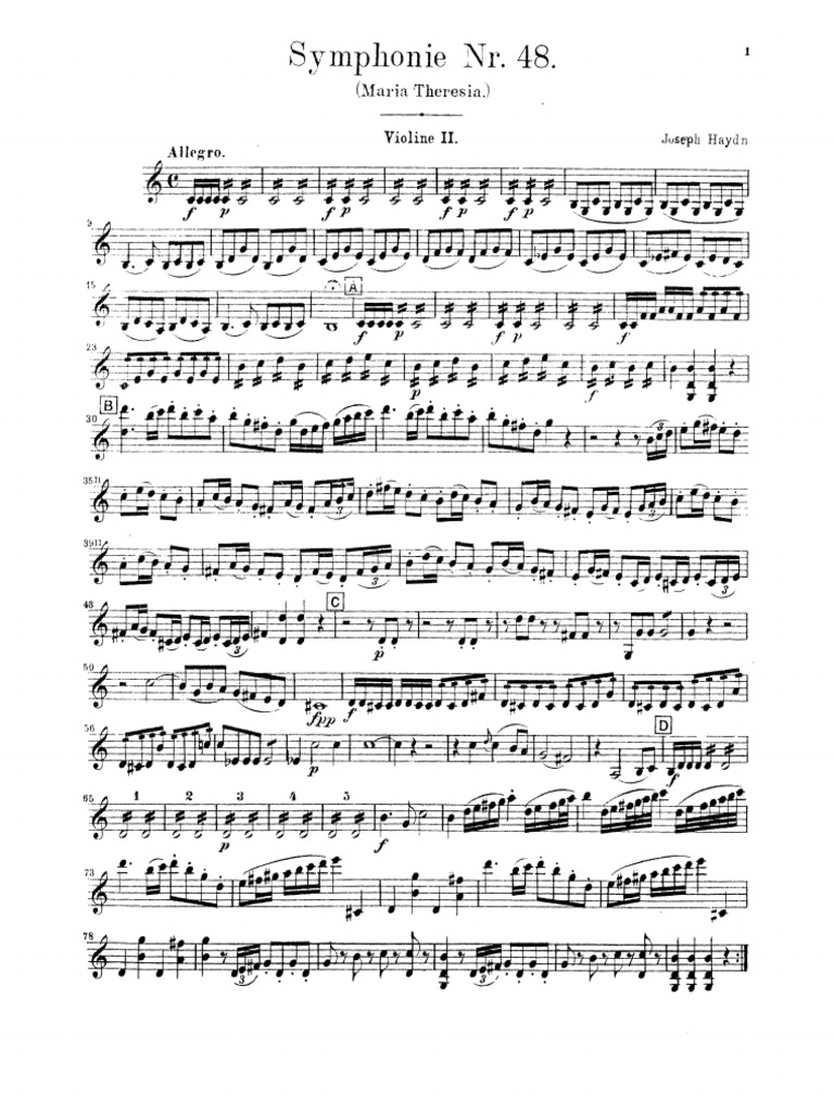 Haydn Symphony No.48 in C Major, Hob.I 48 - Violins II | PDF