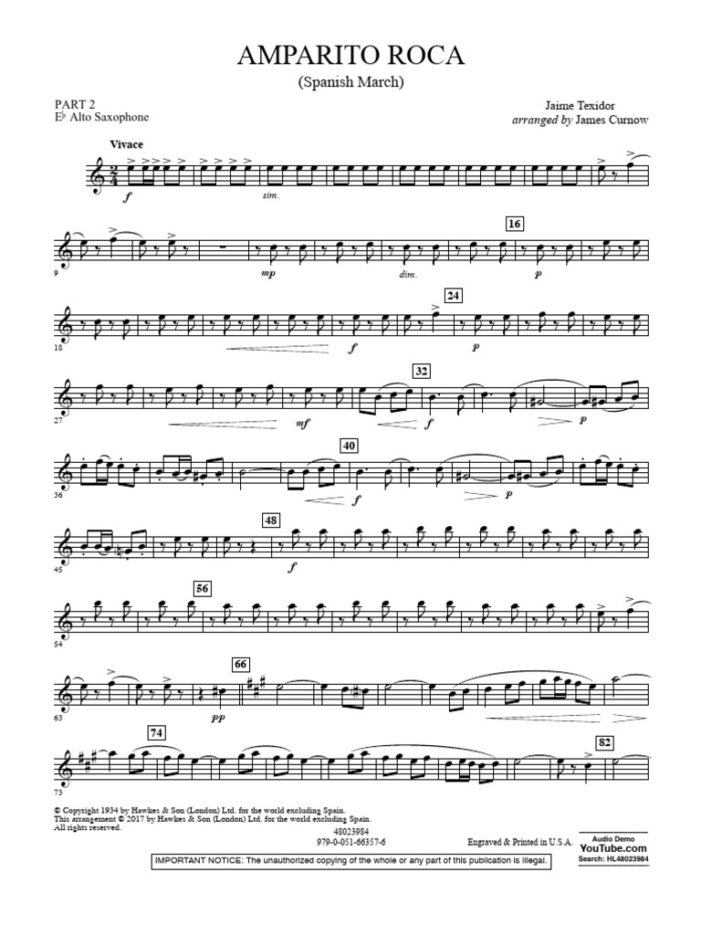 Amparito Roca - 2 Es - ASax Es | PDF