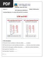 Math Practice: LCM & HCF Questions | PDF
