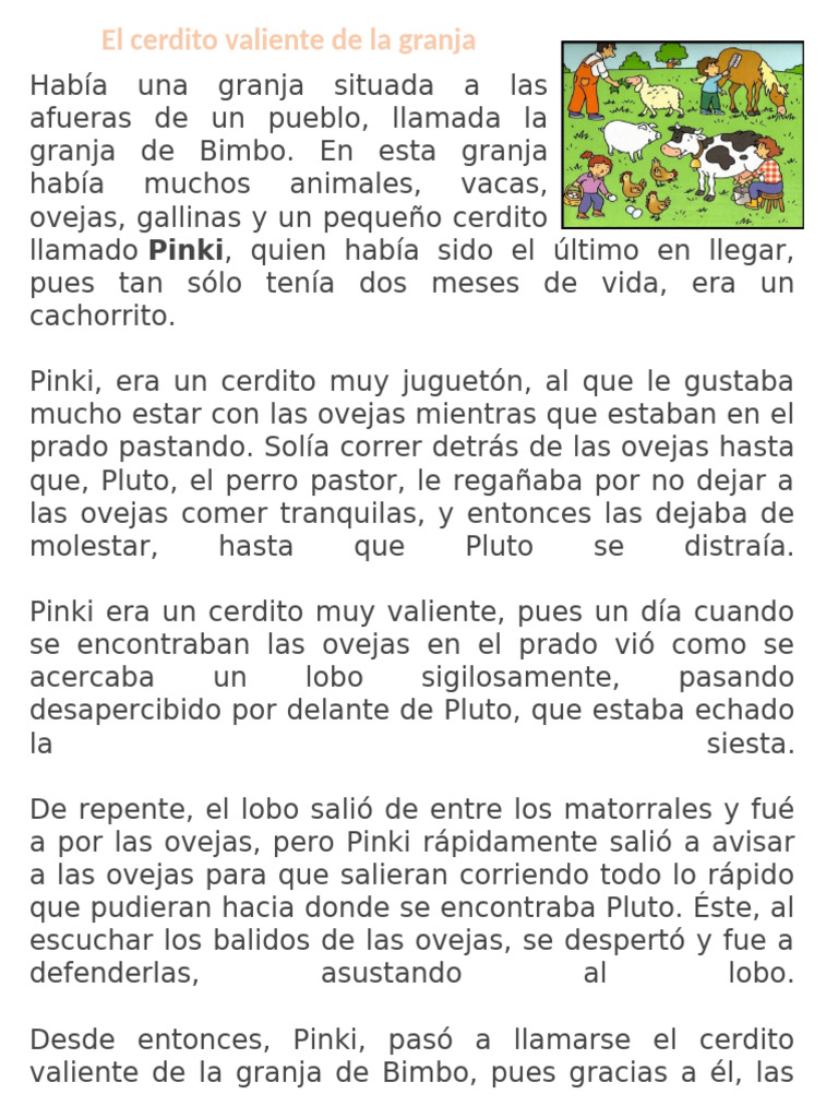 El Cerdito Valiente De La Granja Pdf