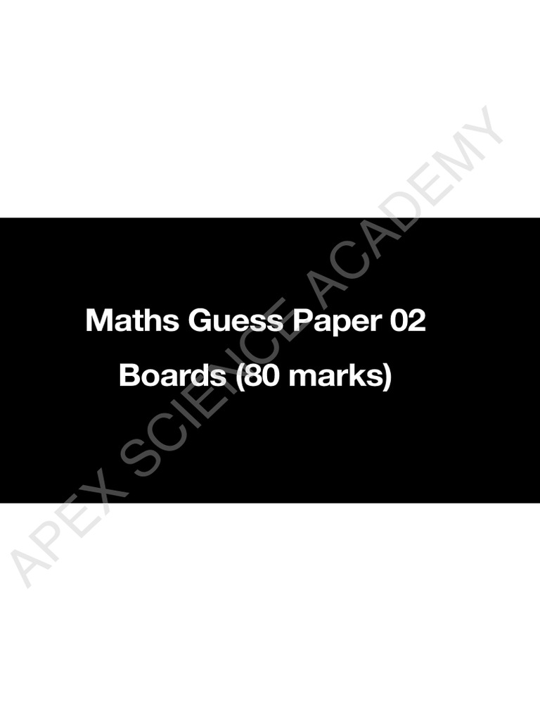 Maths 2025 Guess Paper 02 | PDF