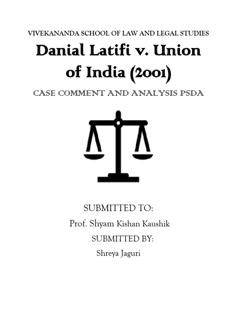 Danial Latifi v. Union of India (2001) | PDF | Women In Islam | Justice