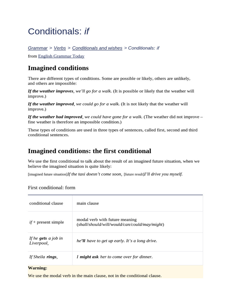 Conditionals | PDF | Syntax | Language Mechanics