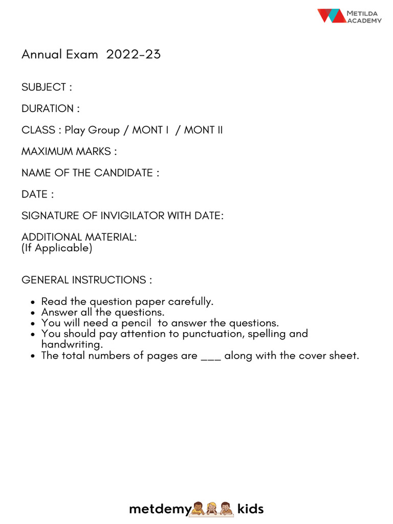 Annual Exam 2022-23 - Redone | PDF