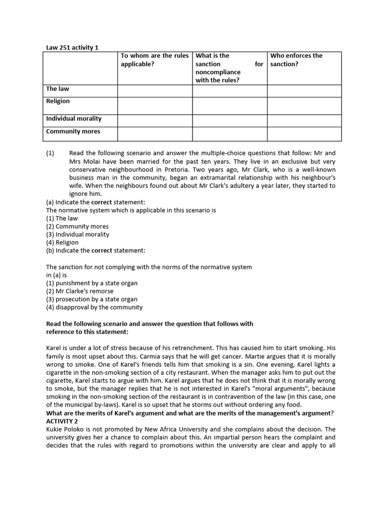 Legal Scenarios and Normative Systems Analysis | PDF | Justice | Crime ...