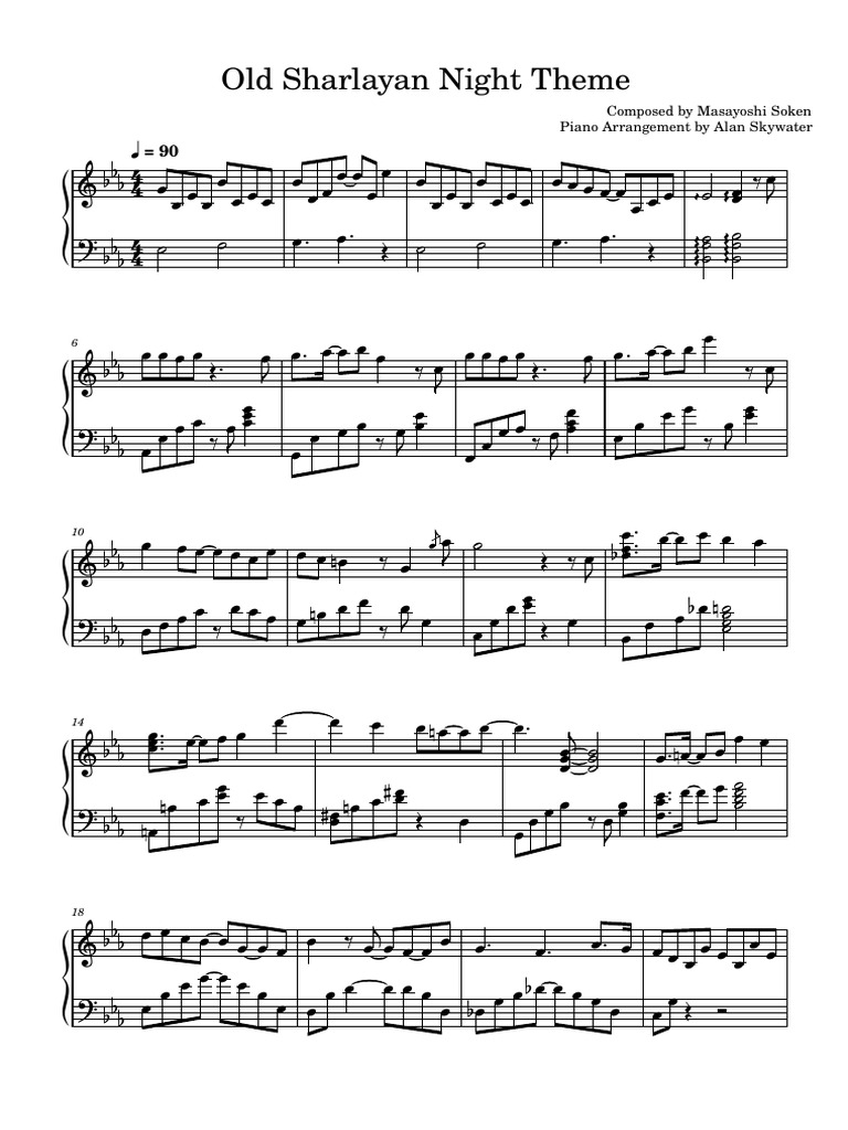 Old Sharlayan Theme (Night) | PDF | Square Enix | Final Fantasy