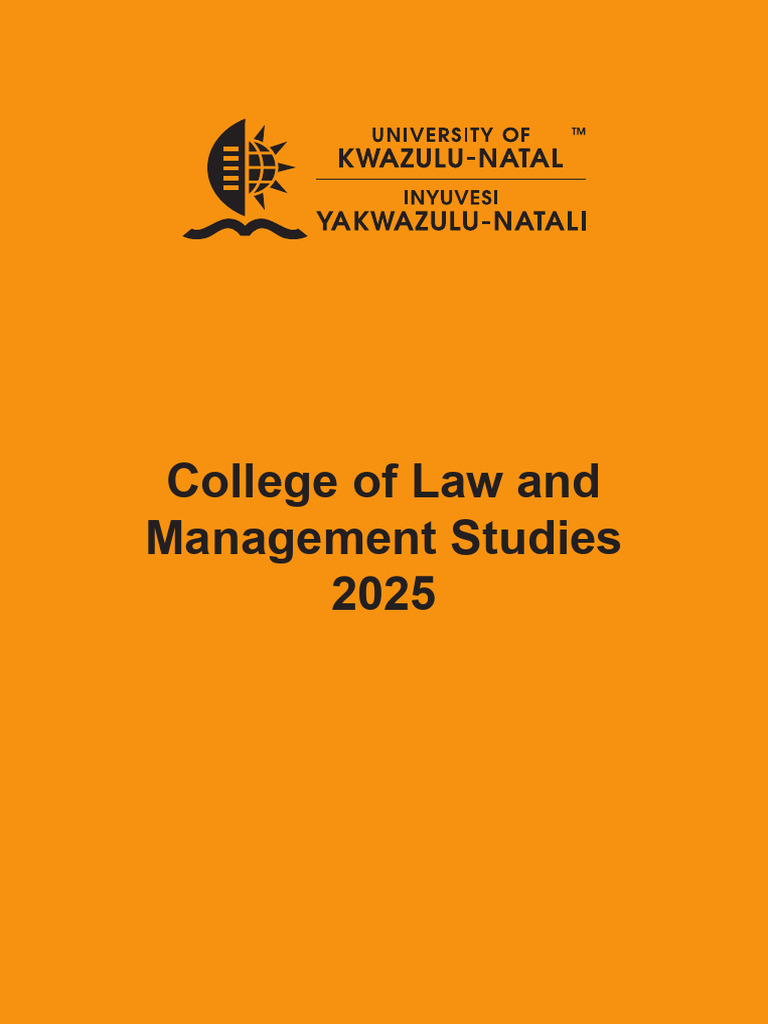 UKZN College of Law and Management 2025 Handbook | PDF | Thesis ...