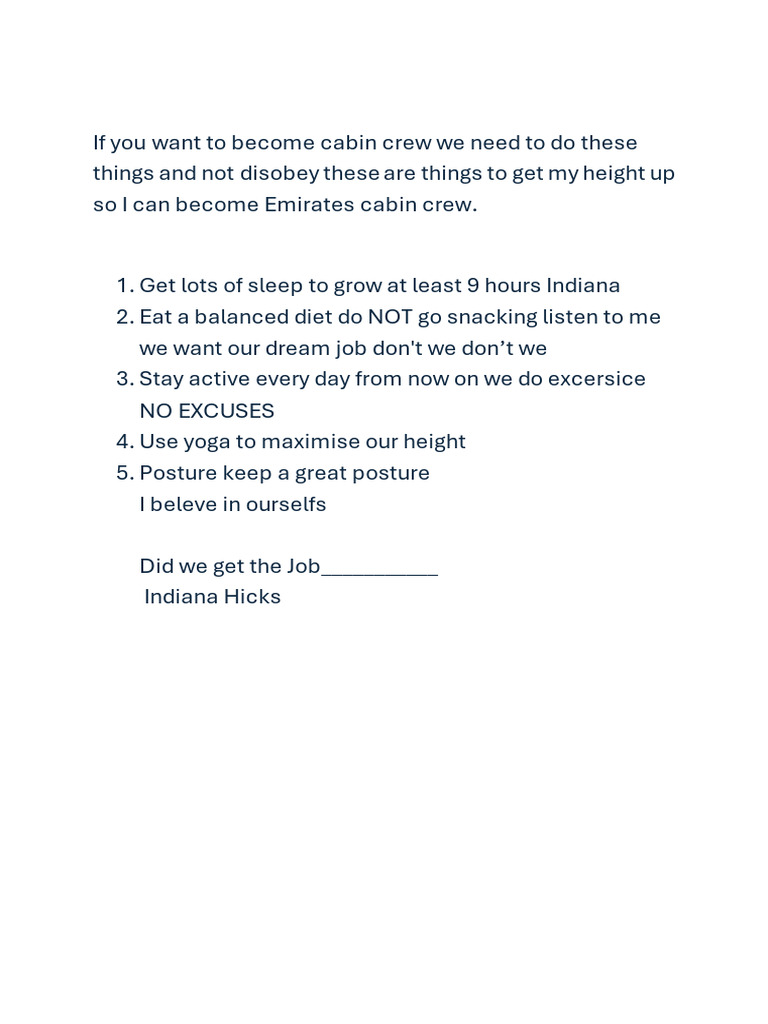 Aspiring Emirates Cabin Crew Tips | PDF