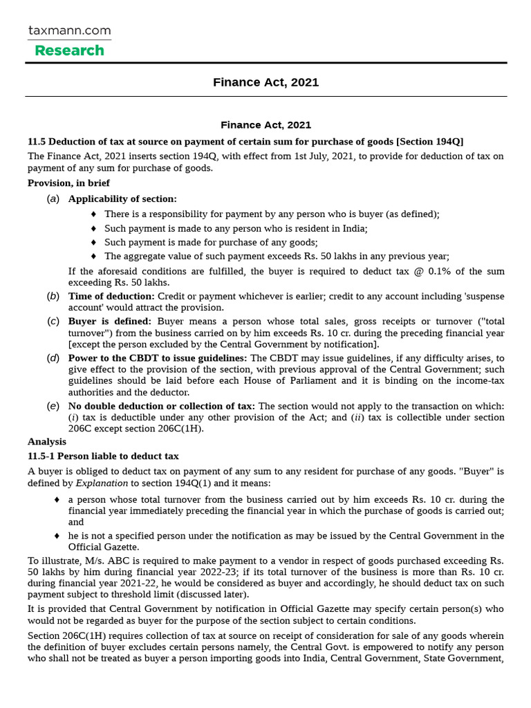 2023 01 18T00 00 Finance Act 2021 | PDF | Taxes | Payments