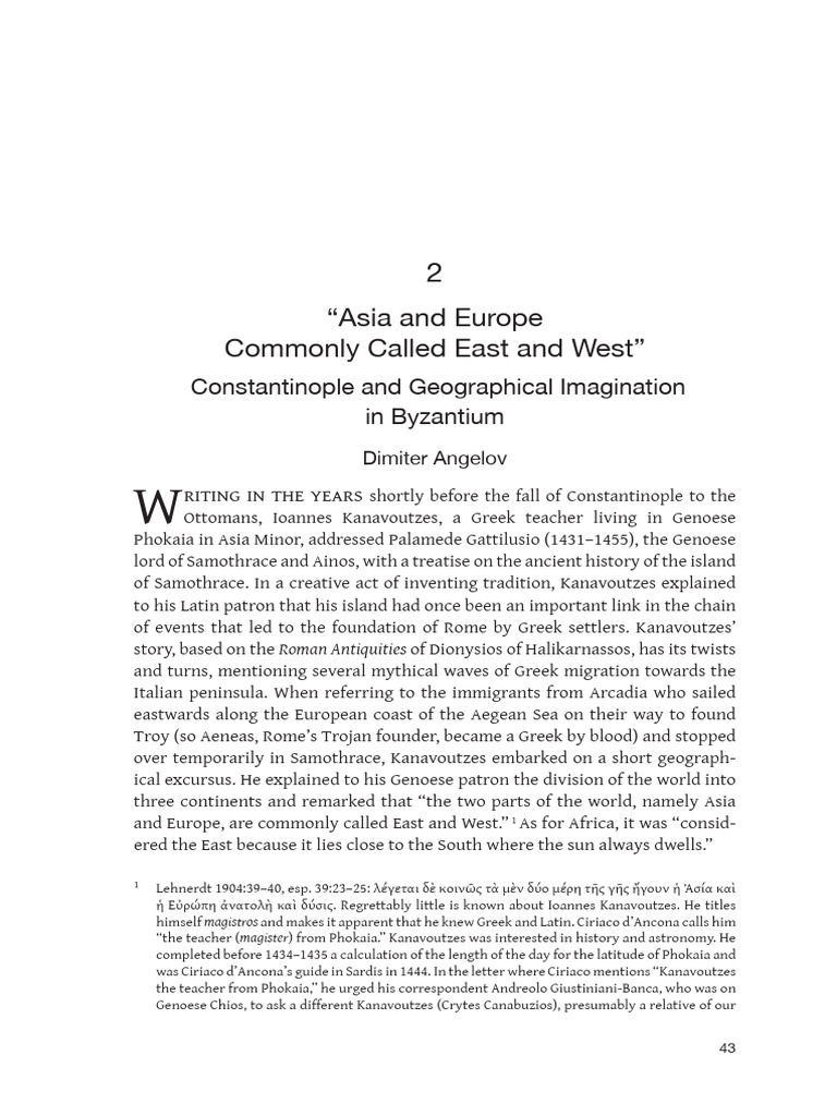 Angelov D. - Constantinople and Geographical Imagination-Libre | PDF ...