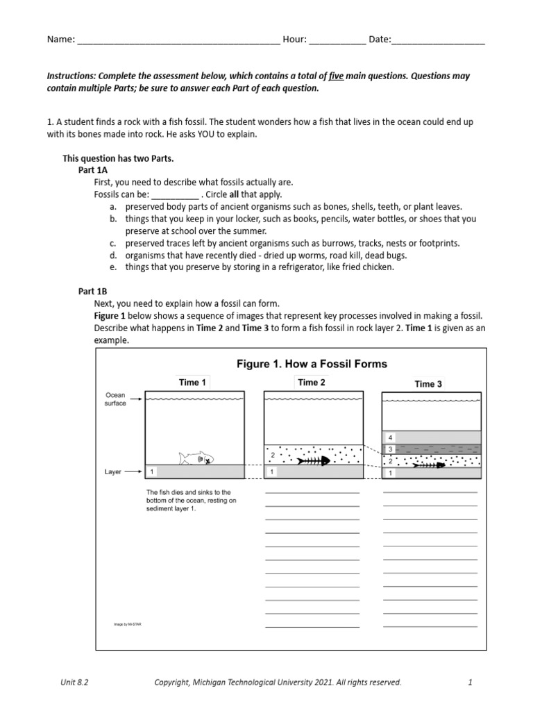 Yolanda Acosta - 8.2 - PrePost - Student - PORTAL | PDF | Fossil | Earth