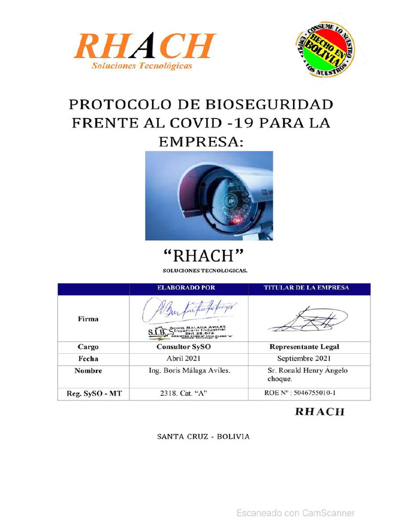 001. Protocolo de Bioseguridad Rhach. | PDF | Infección | Microbiología