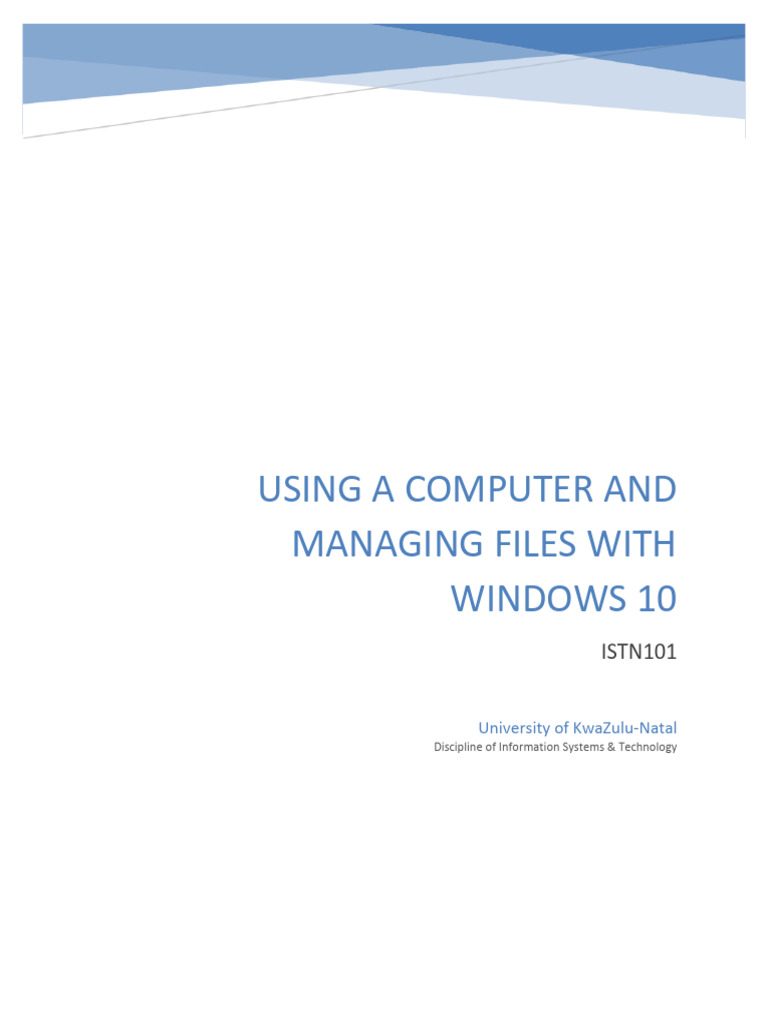 USING A COMPUTER AND MANAGING FILES WITH WINDOWS 10 | PDF | Computer File | Window (Computing)