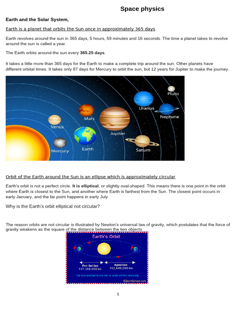 Space physics | PDF | Planets | Solar System