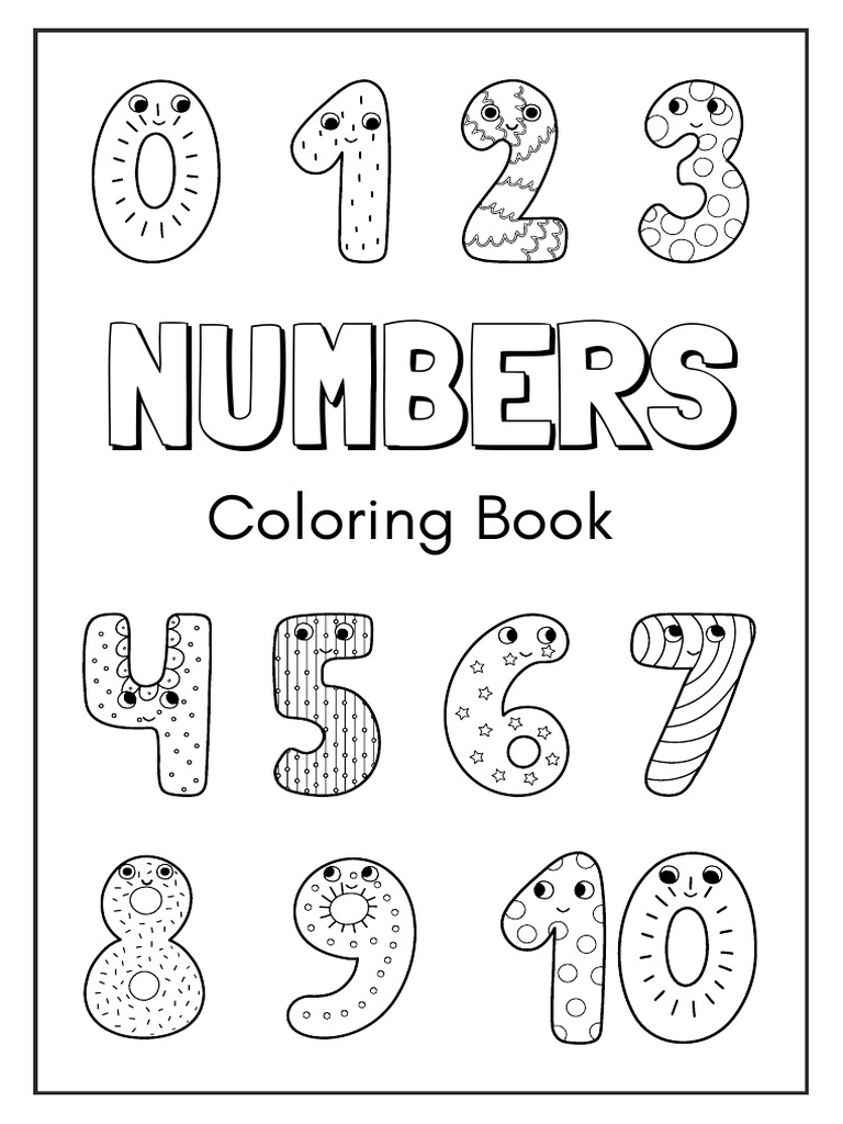 Black White Numbers Coloring Mathematics Worksheet PDF | PDF