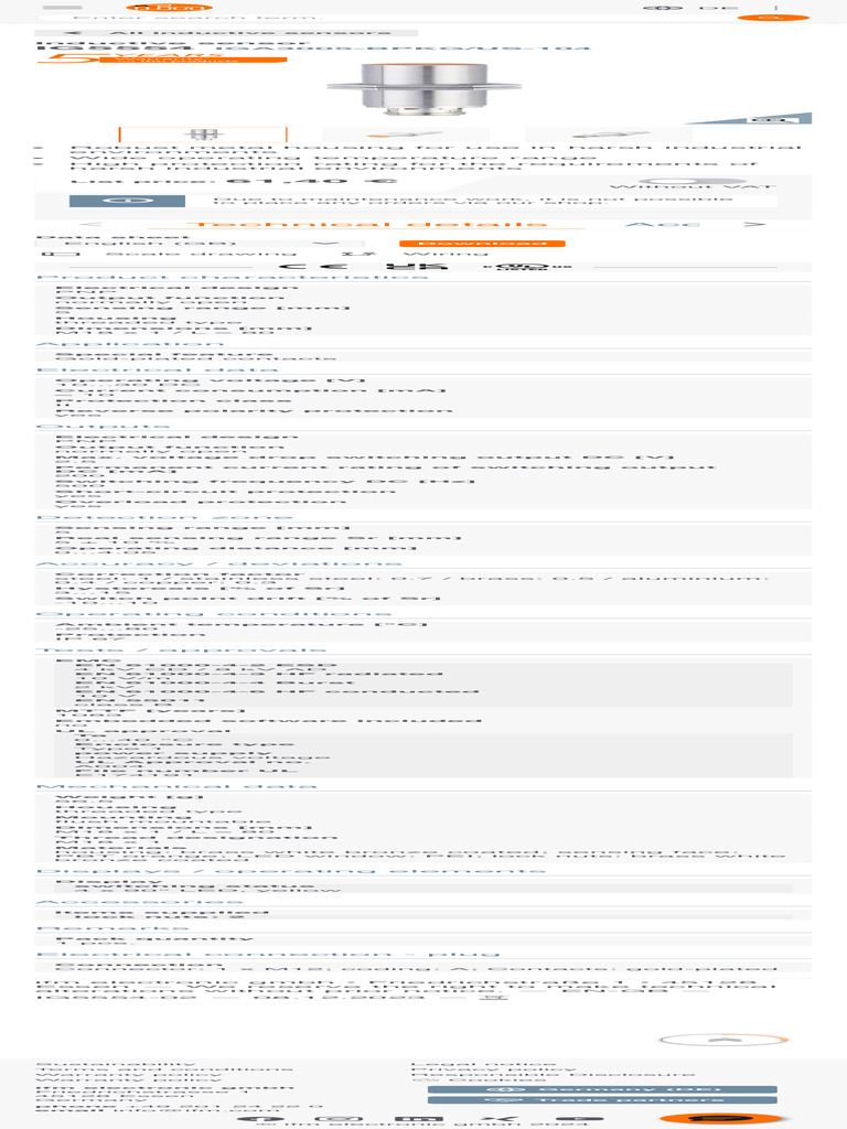 IG5554 - Inductive Sensor - Ifm | PDF | Switch | Electrical Engineering