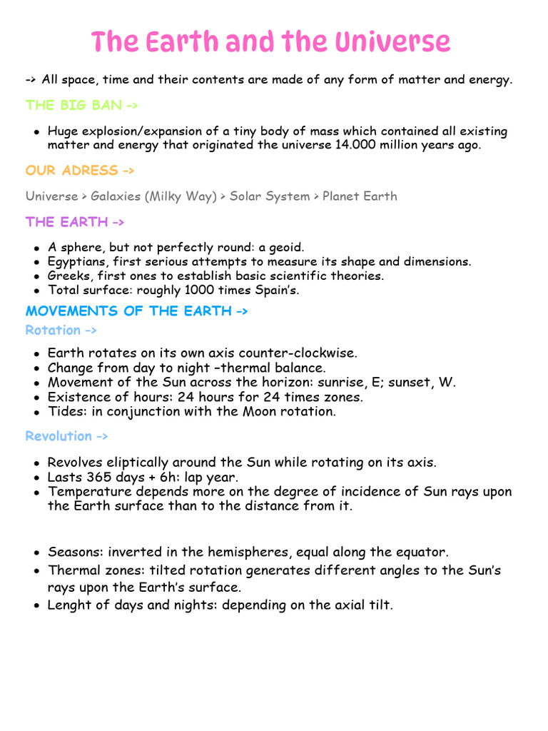 The Earth and The Universe | PDF | Earth | Equator