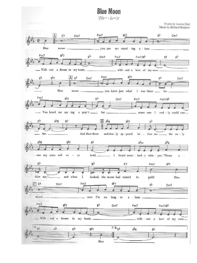 Blue Moon - (Richard Rodgers) | PDF