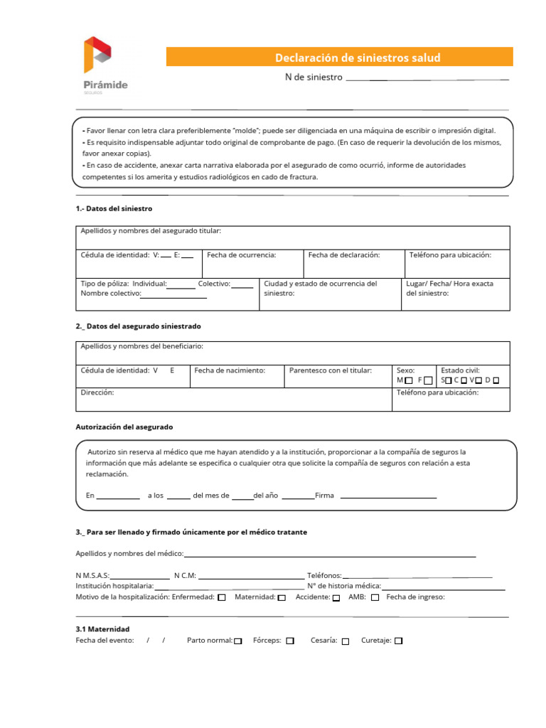 Piramide Emergencias Planilla Siniestro | PDF | Seguro