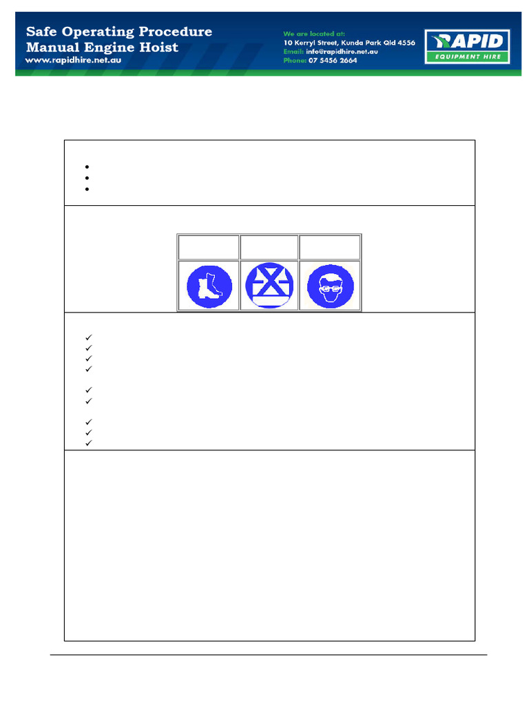 Manual Engine Hoist | PDF | Crane (Machine) | Risk