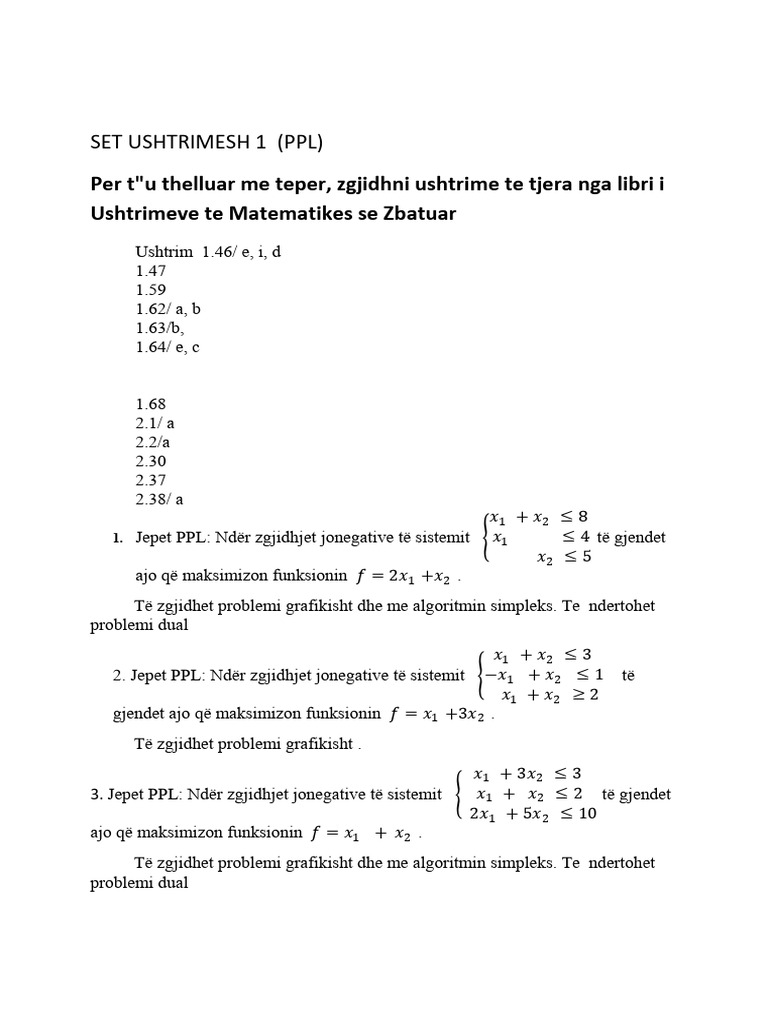 Ushtrime Mat v-1 Ek | PDF