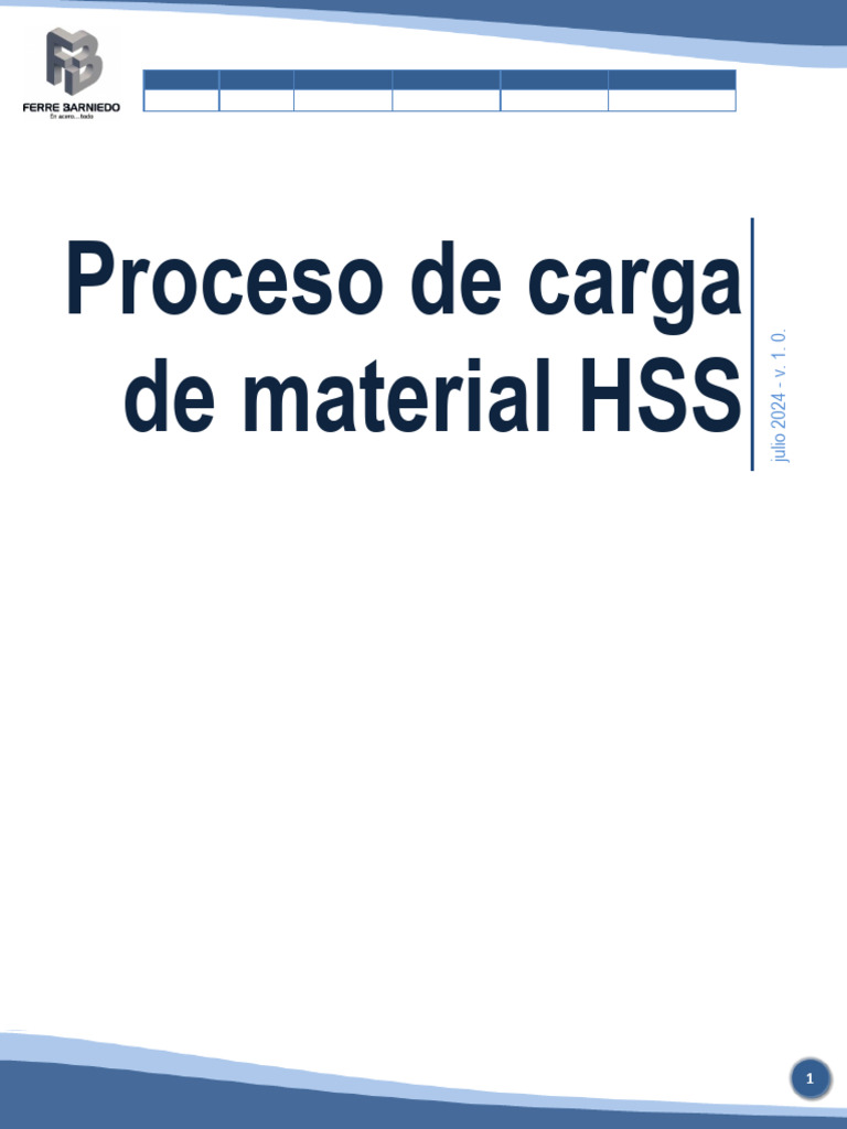 MP-02-007 - Proceso de carga de material HSS | PDF