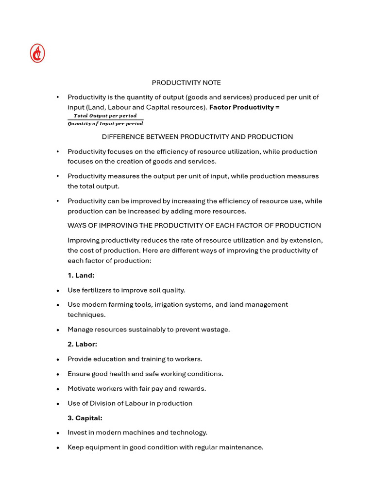 Productivity Note | PDF