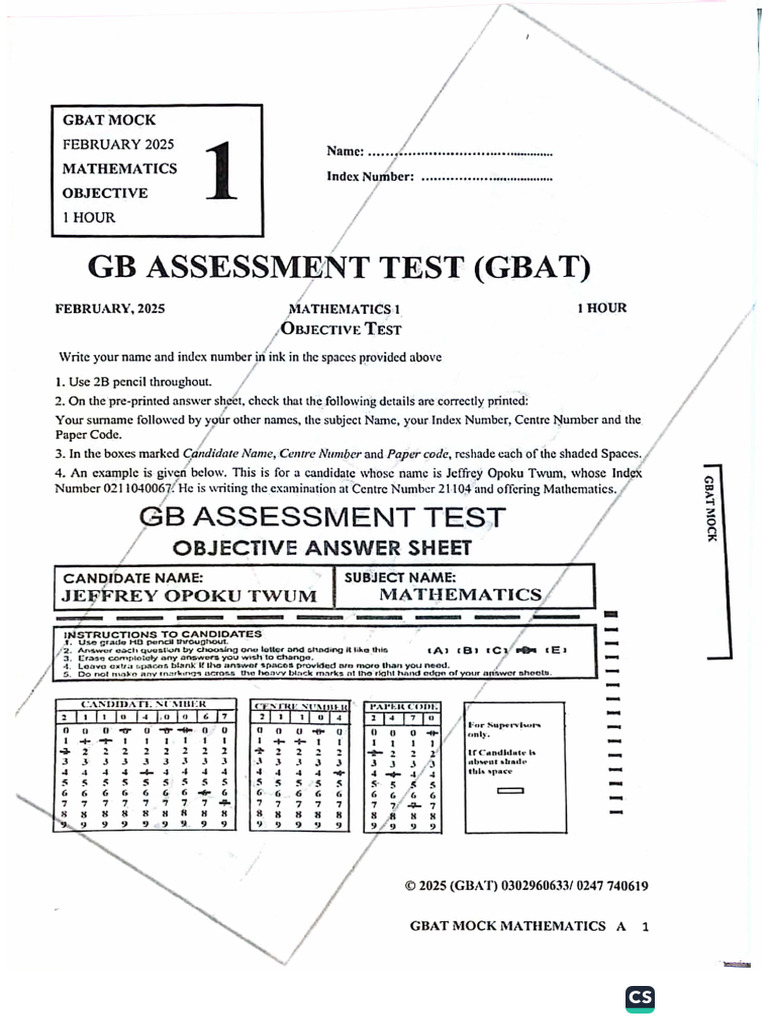 Gbat Maths & Scheme | PDF