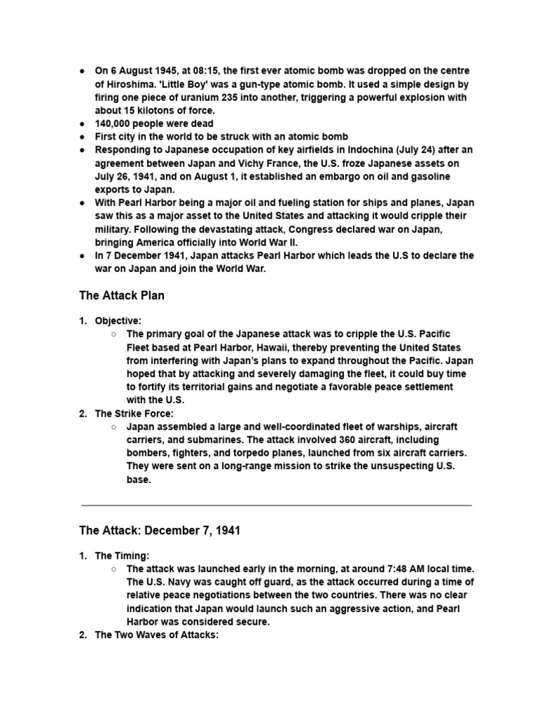 Hiroshima: The First Atomic Bomb Impact | PDF | Attack On Pearl Harbor ...
