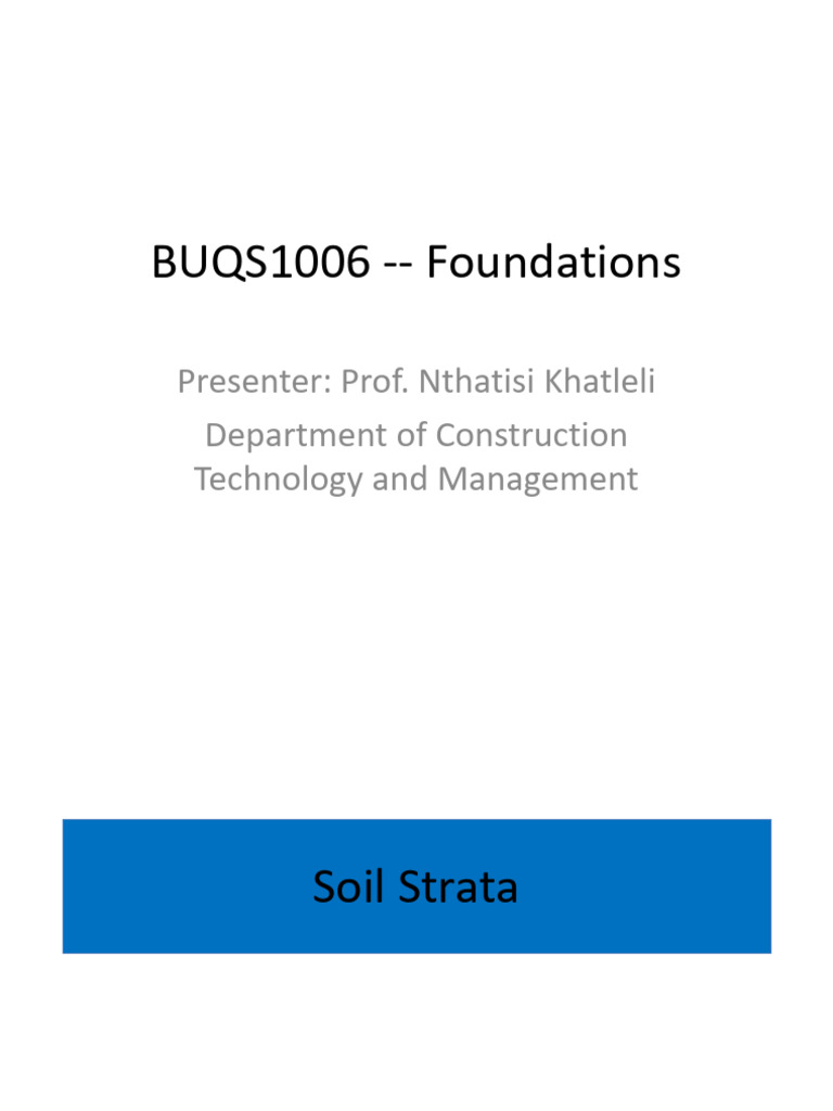 BUQS1006 - Foundations CONSOL | PDF | Soil | Deep Foundation