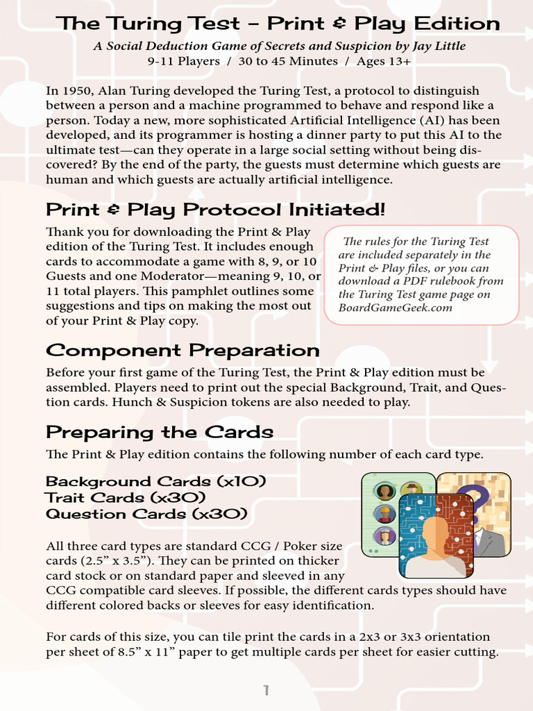 Turing Test: Print & Play Game Guide | PDF | Computing