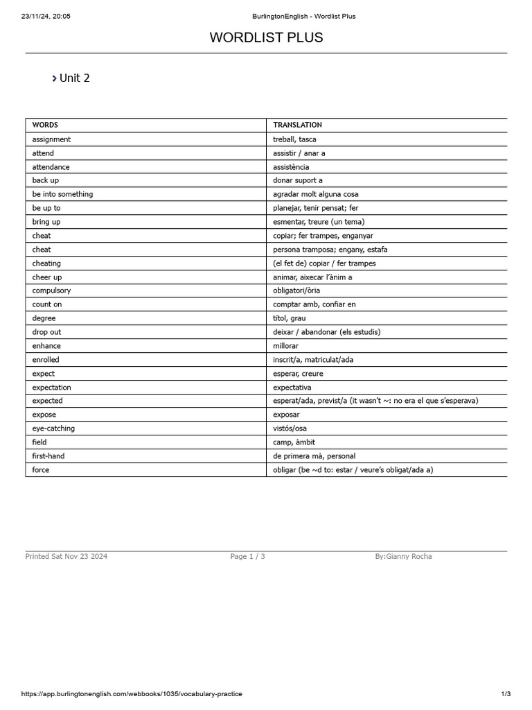Vocabulary 2 | PDF