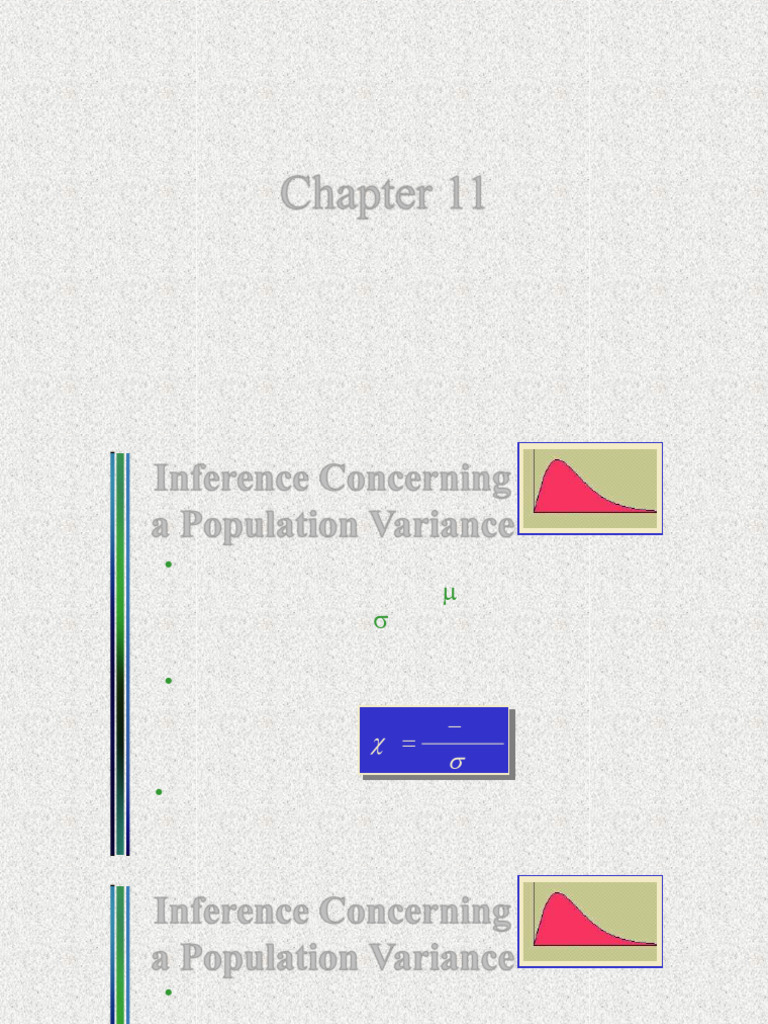 Inference on Population Variance | PDF | Chi Squared Distribution | Variance
