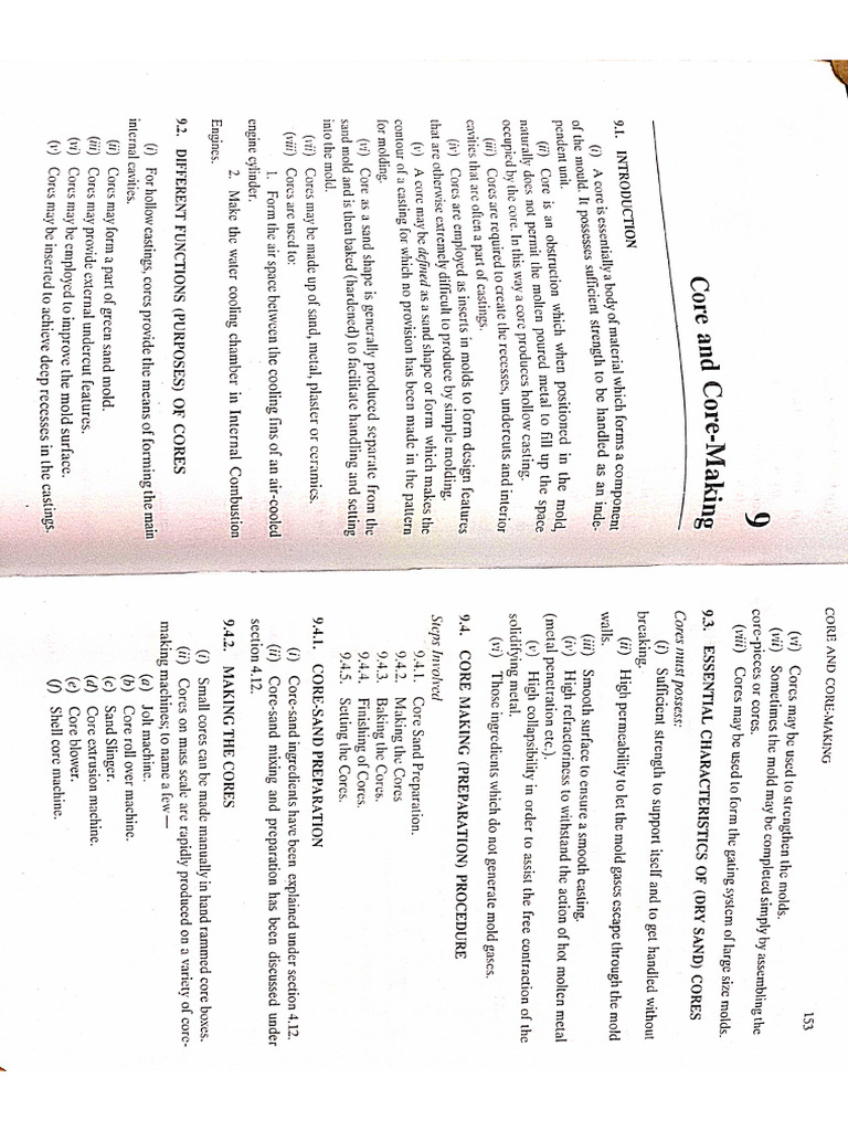 Core and Core-Making | PDF