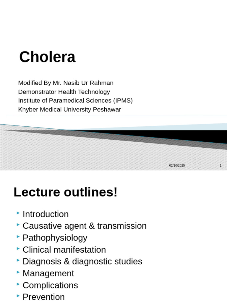 Lecture - 6 Cholera | PDF | Cholera | Diarrhea