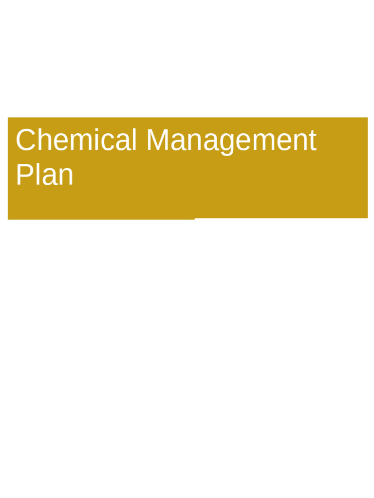 Chemical Management Plan | PDF | Dangerous Goods | Occupational Safety ...