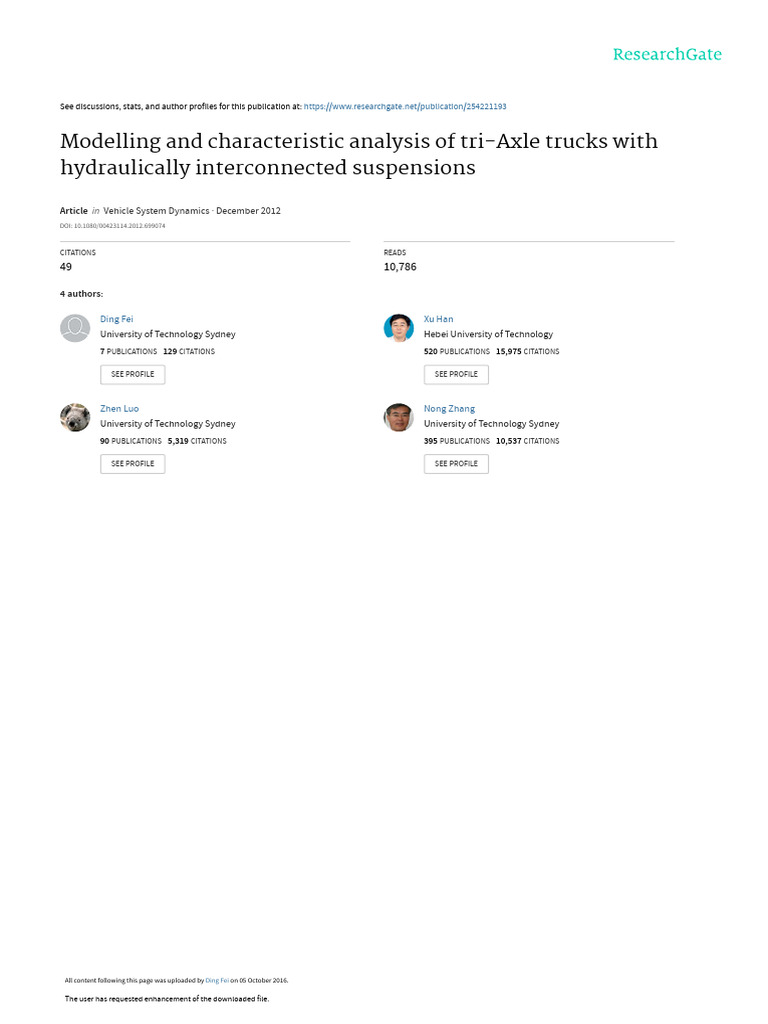 Modelling and Characteristic Analysis of Tri-Axle Trucks With ...